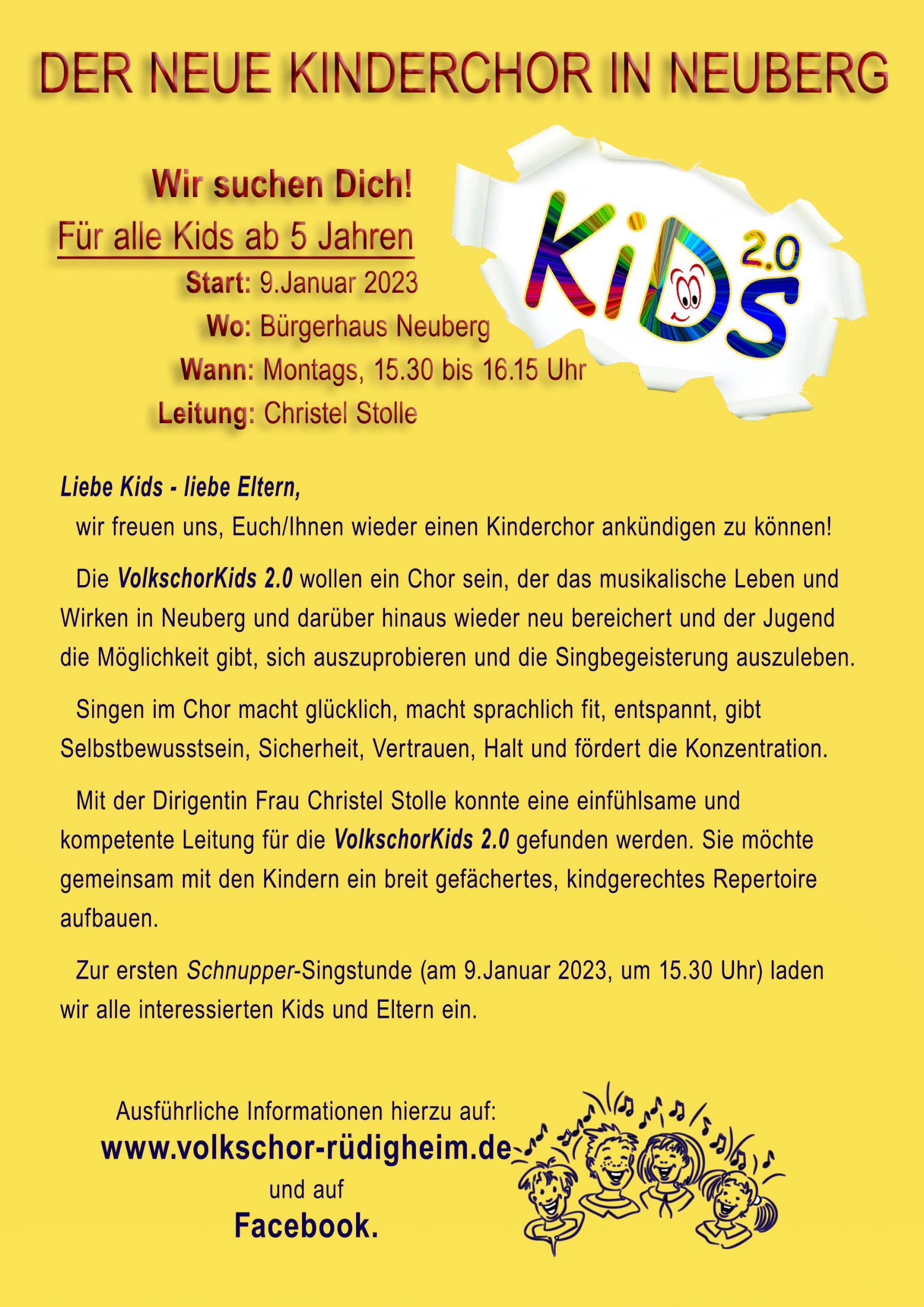 Volkschor-Kids 2.0 - neuer Kinderchor in Rüdigheim ab Januar 2023 ...